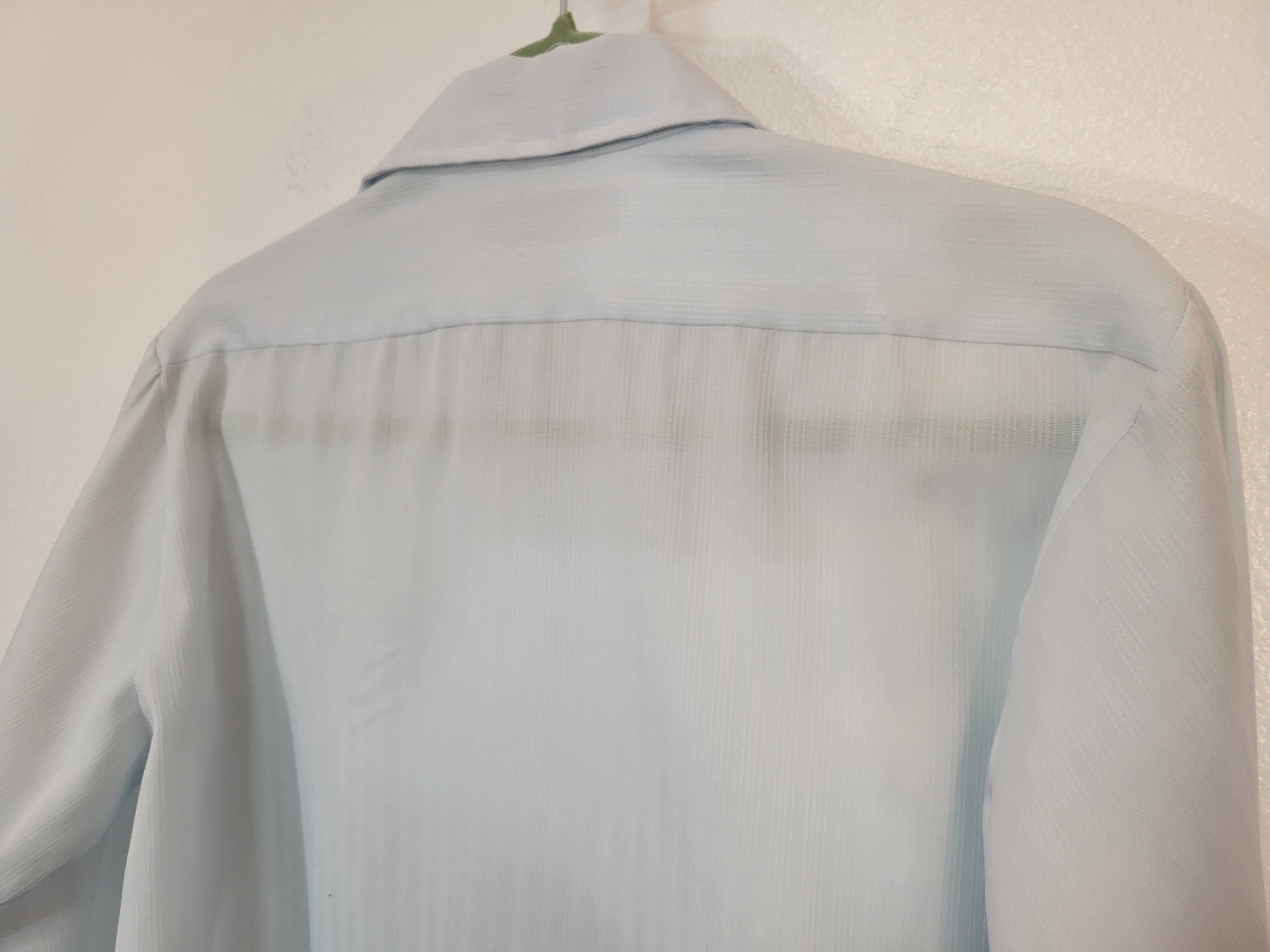 Vintage 1980s Montgomery Ward Image of Silk Light Blue Textured Stripe ...