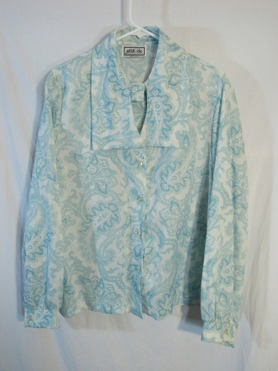 Vintage 1970s Russ Togs New Attitude Women's Button Front Blouse With ...