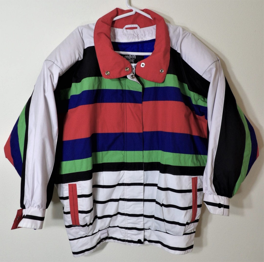 Vintage 1990s? London Towne Limits Graphic Stripe Batwing Bold Primary ...