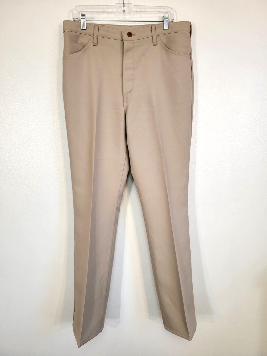 Vintage 70's Wrangler 9BYYB49G Men's Polyester Boot Cut Slacks, 34x33 ...