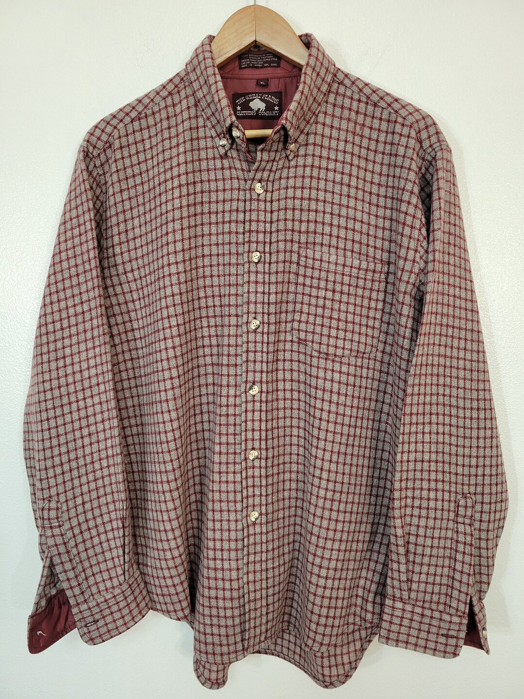Vintage 1970s 80s the Great Plains Clothing Company Gray/red Square ...