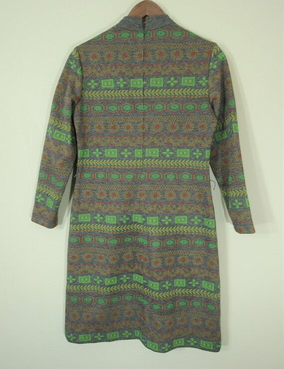 Vintage 1960s Gray Heathered Polyester Knit Mod Neon … - Gem