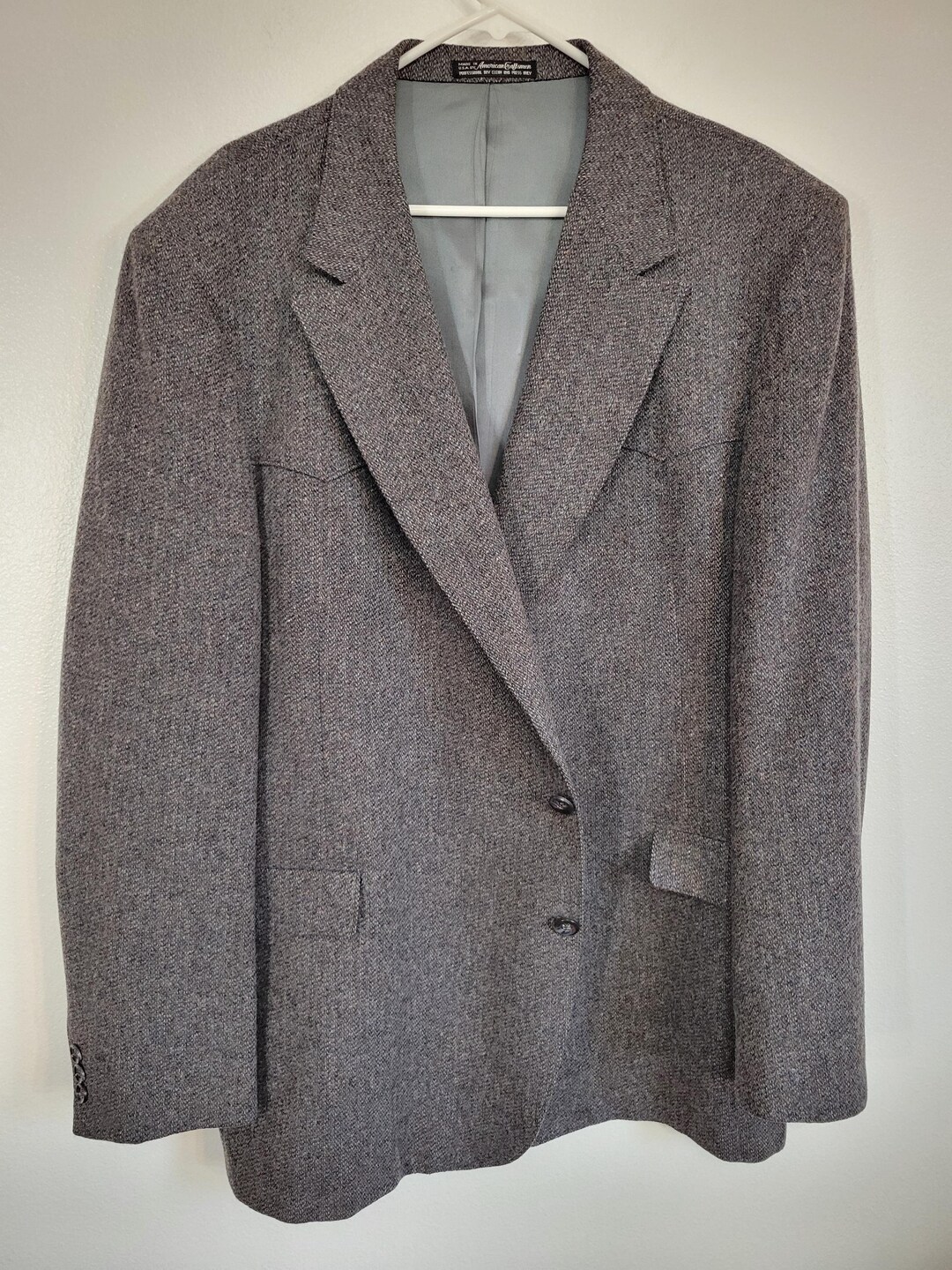 Vintage 1970s Warren Sewell Clothes Western Speckled Gray Wool/blend 2 ...