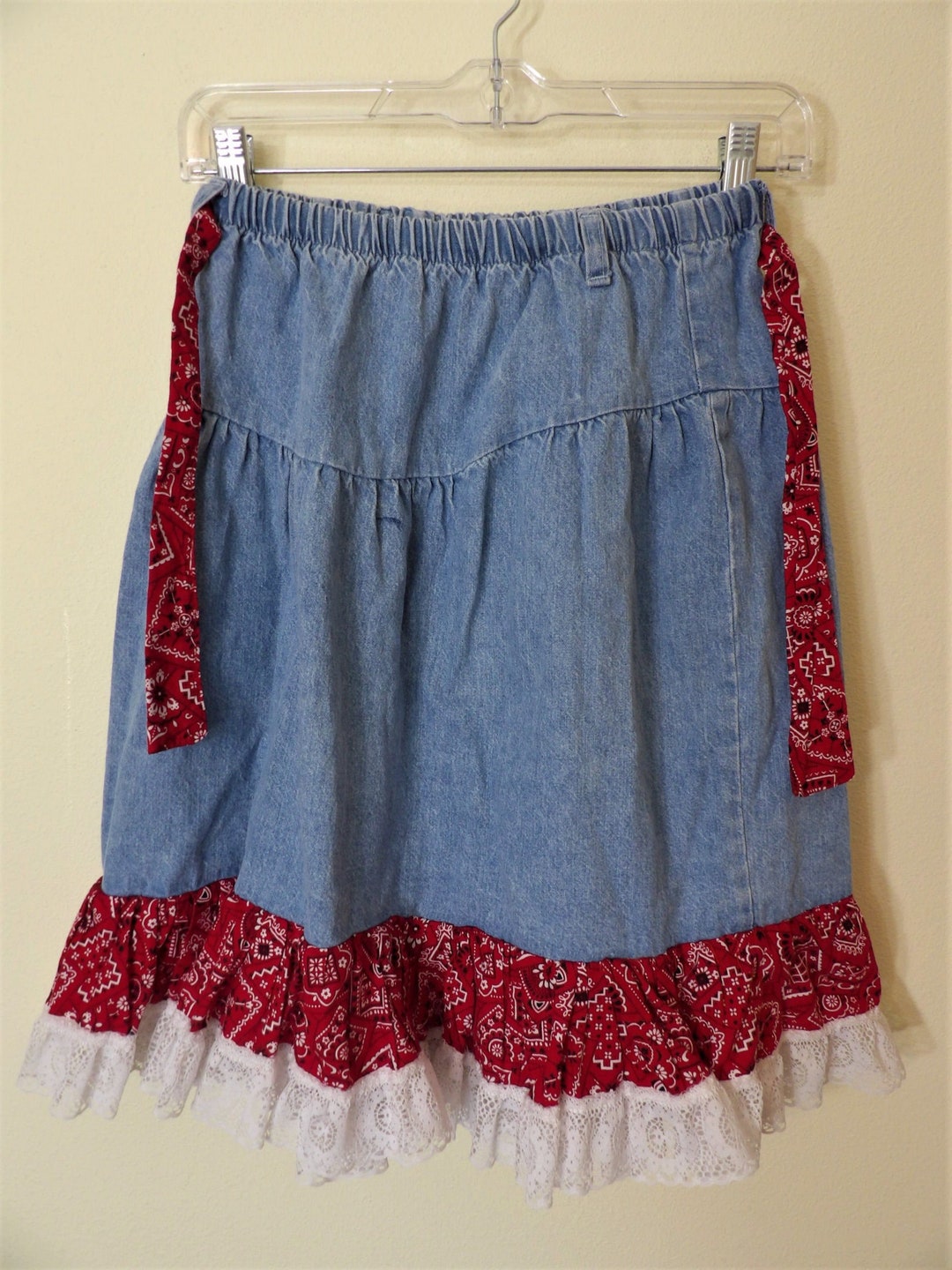 Vintage 80's Bum Wraps Cotton Denim Ruffled Bandana Trim - Etsy