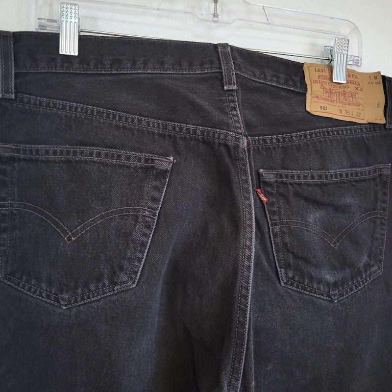 Levi 501 Black Button Fly - Etsy