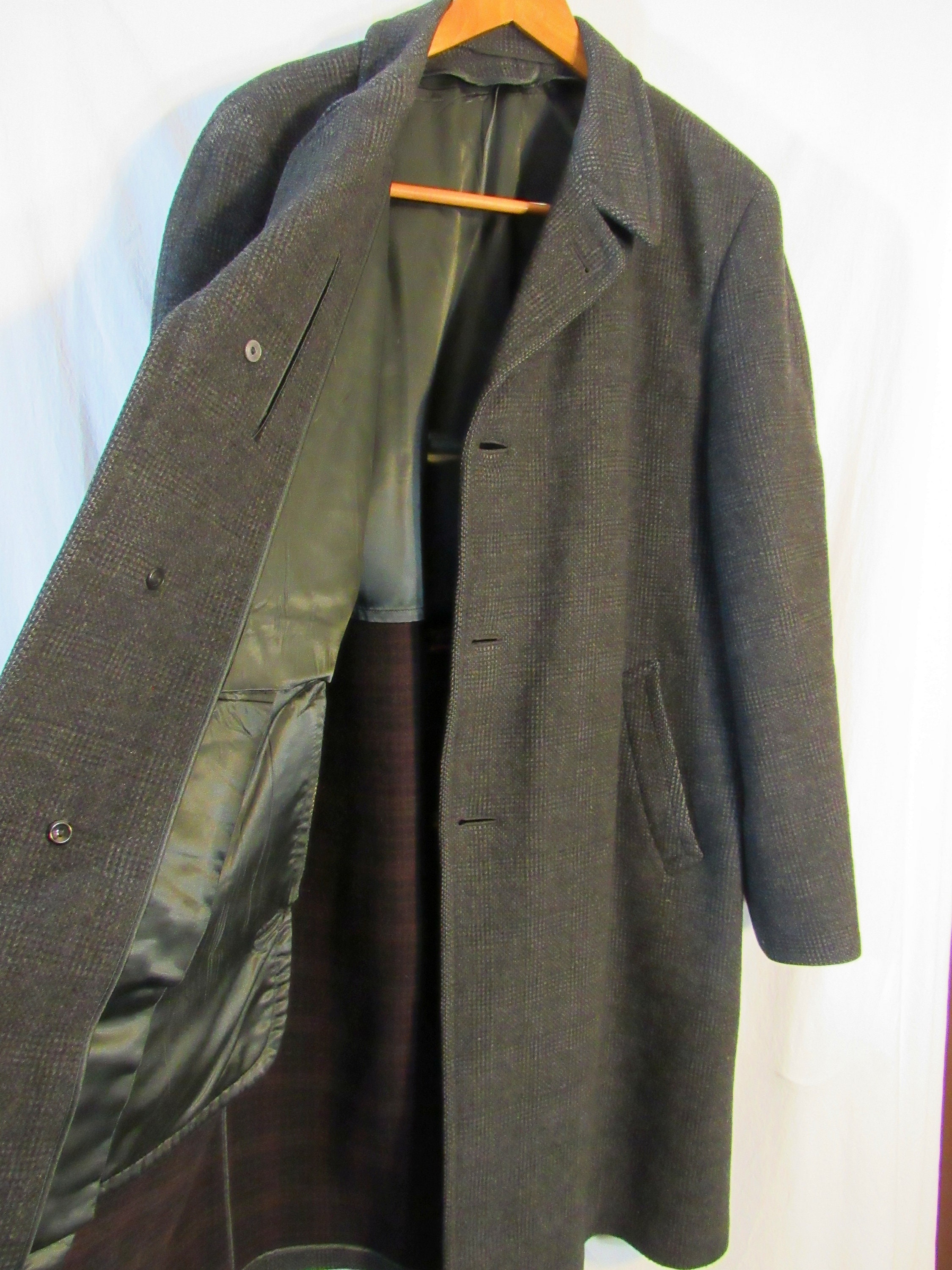 50s Vintage Curlee Clothes Men's Wool Overcoat Size - Etsy