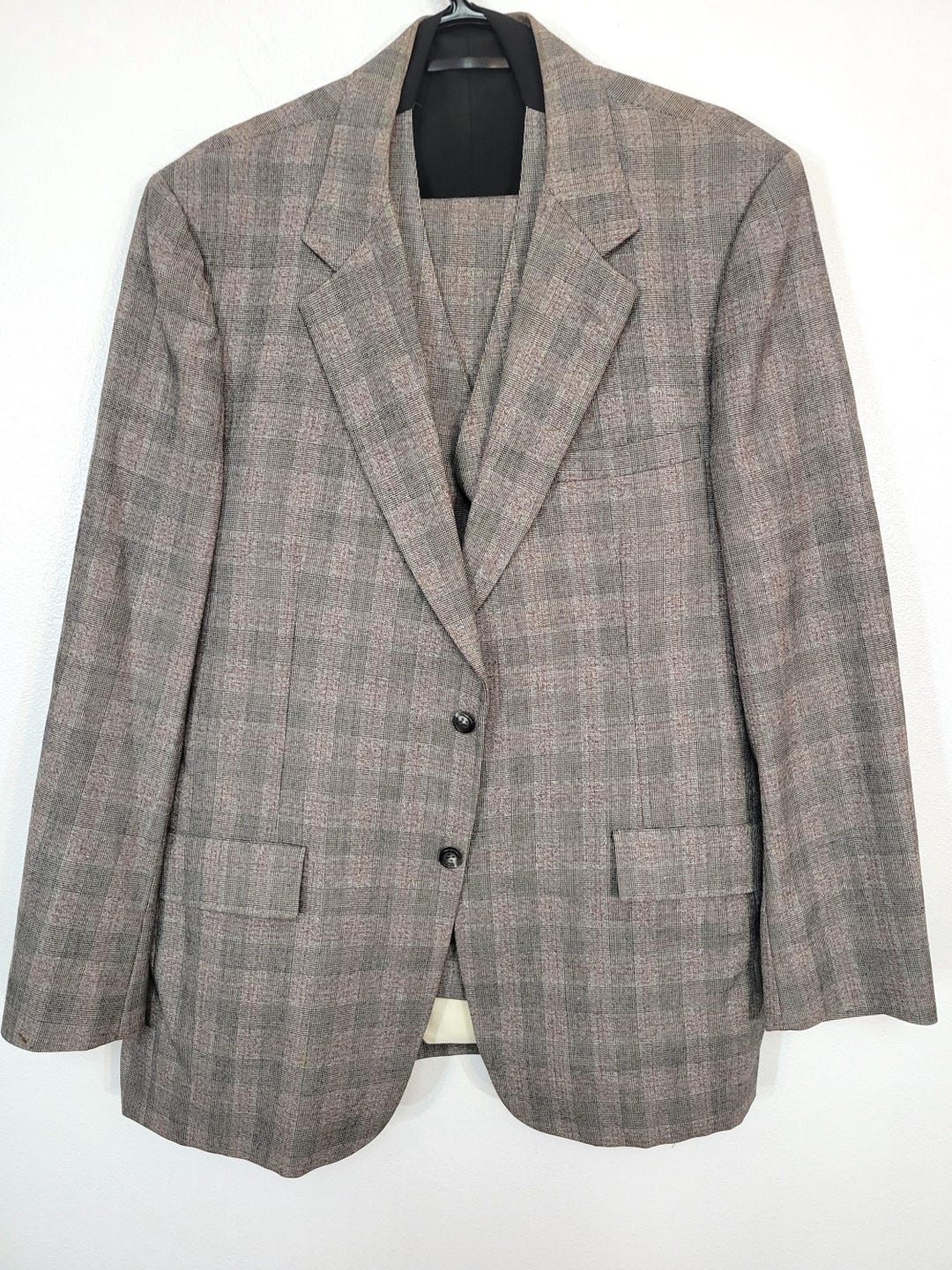 Vintage British Crown Clothes Fifth Avenue Men's Plaid 3 Piece Suit ...