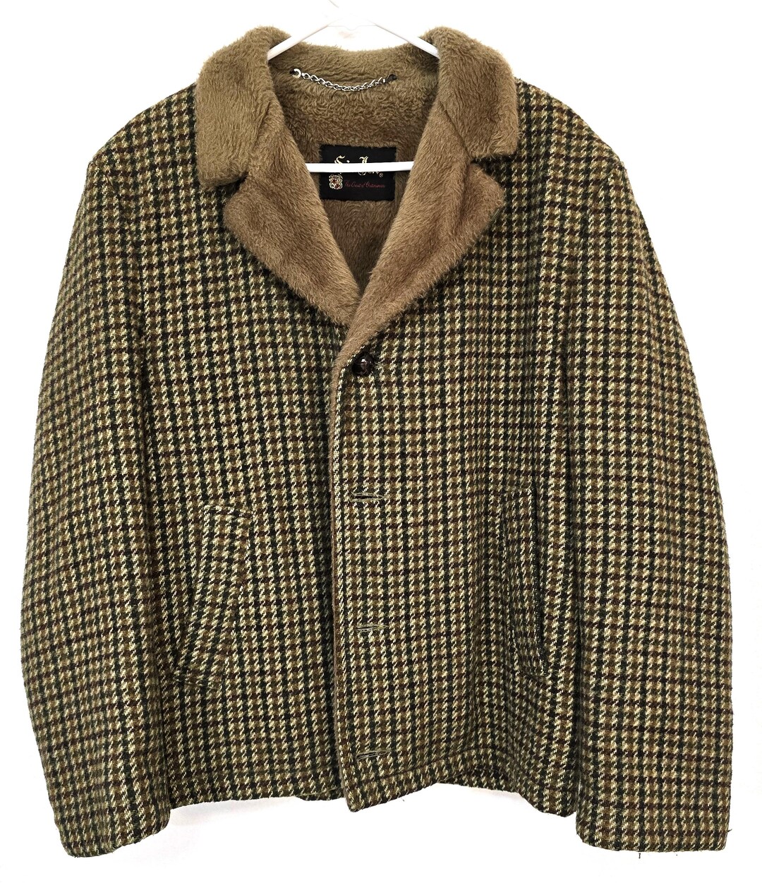 Vintage 50's Early 60's Sir Jac Deep Pile Fleece Lined Wool Men's Coat ...