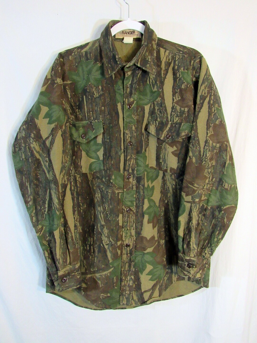 1990s Vintage Ranger Men's 2 Piece Camo Hunting Shirt & Cargo Pants Set ...