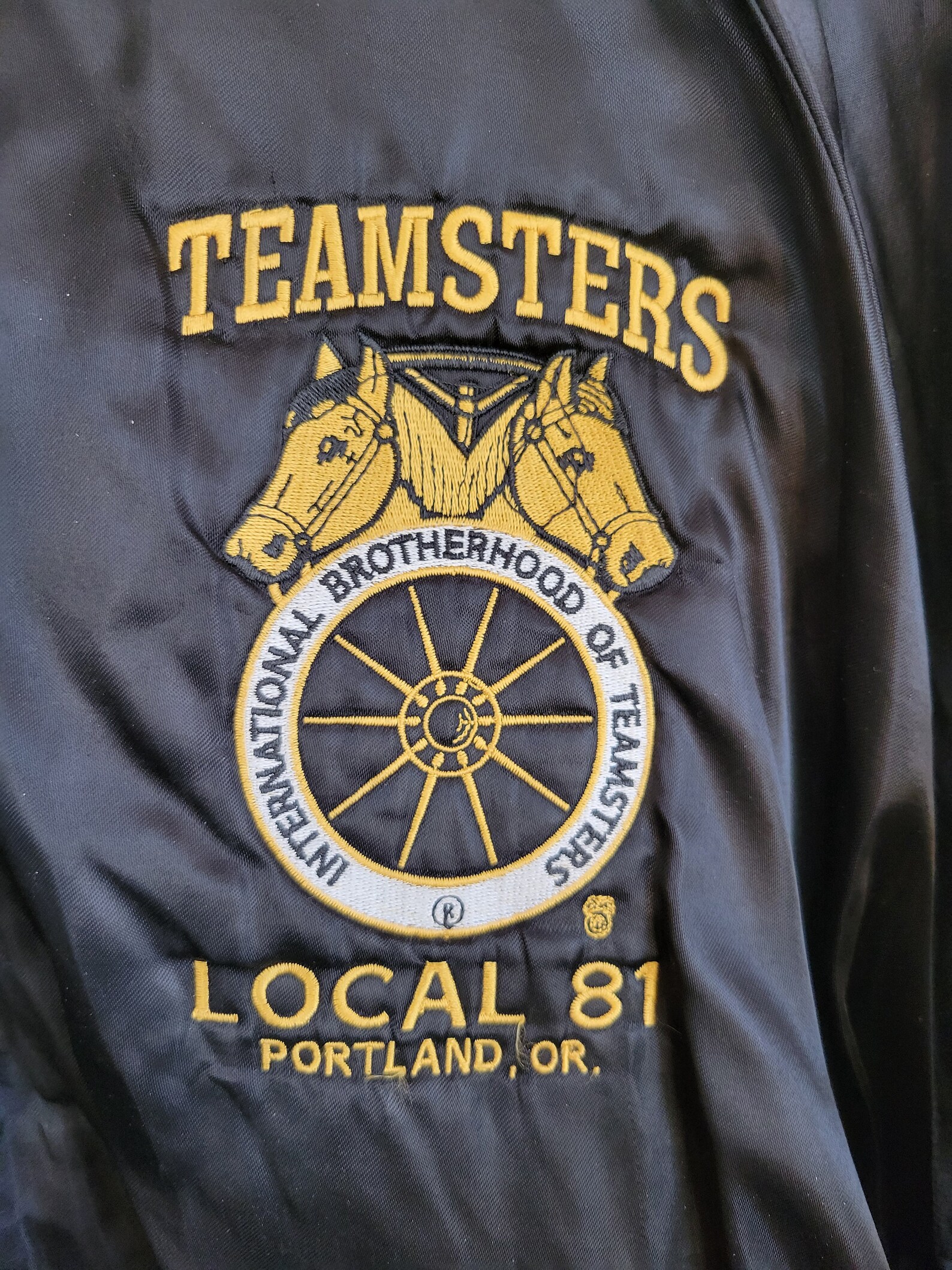 Vintage Teamsters Local 81 Portland, OR, Black Embroidered Horses Logo ...
