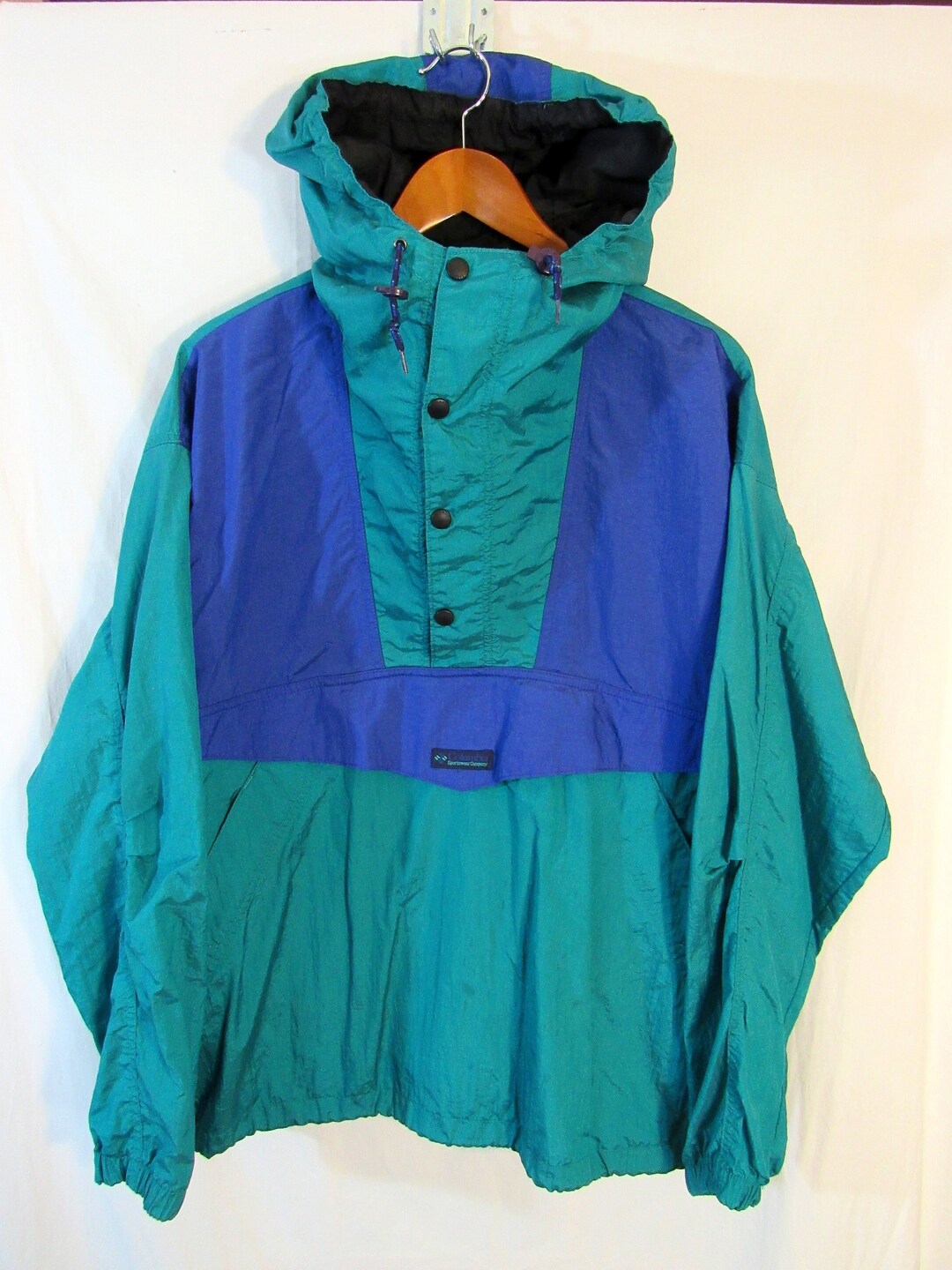 Vintage 1990s? Columbia Sportswear Men's Lightweight Hooded Anorak Chest 56" Green / Purple ...