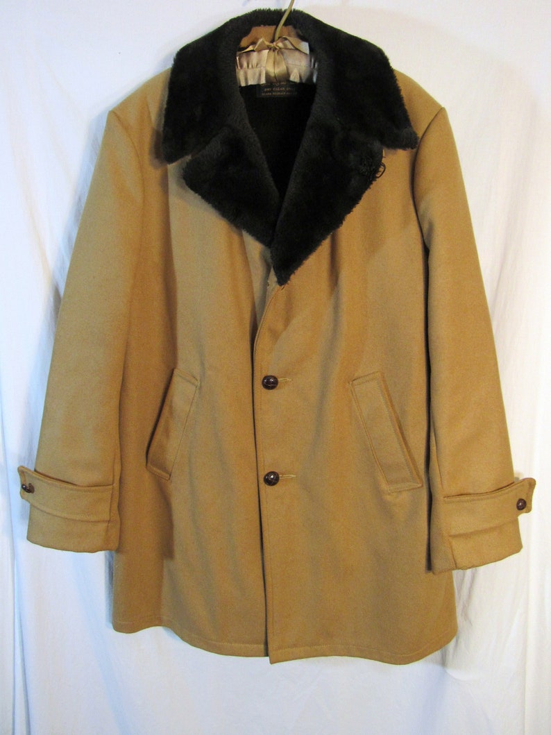 60s Vintage Sears the Men's Store Stadium or Suburban Coat Size 42 Tan ...