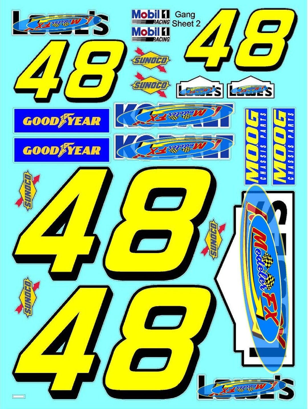 CLEAR VINYL #48 Sticker Sheet-r/c-pinewood Derby -decal Fits 1/24-1/16 ...
