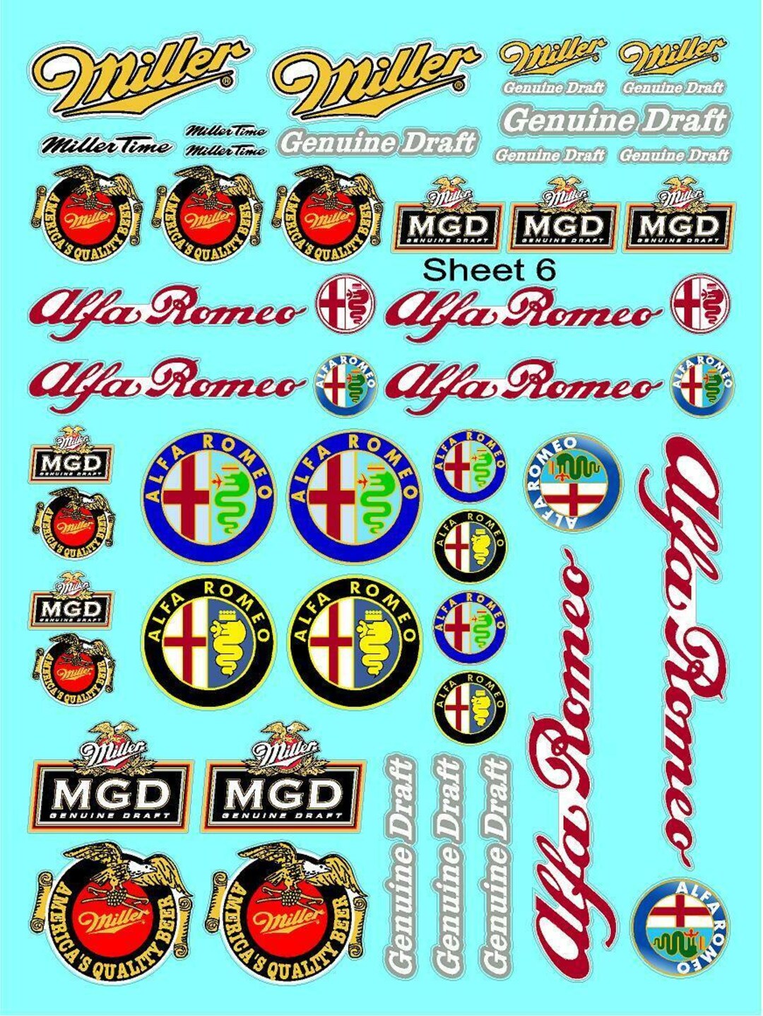 CLEAR VINYL Sticker Sheet -R/C -pinewood Derby -decal Fits 1/24-1/16 - Etsy