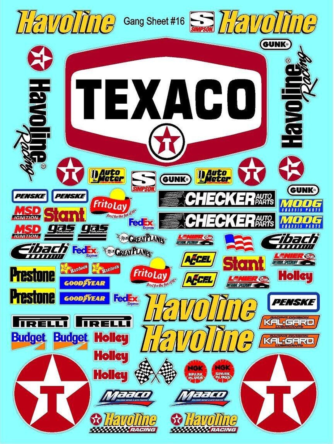 WHITE Vinyl Sticker Sheet 16-R/C MODEL Decal Fits 1/10-1/16 Scale ...