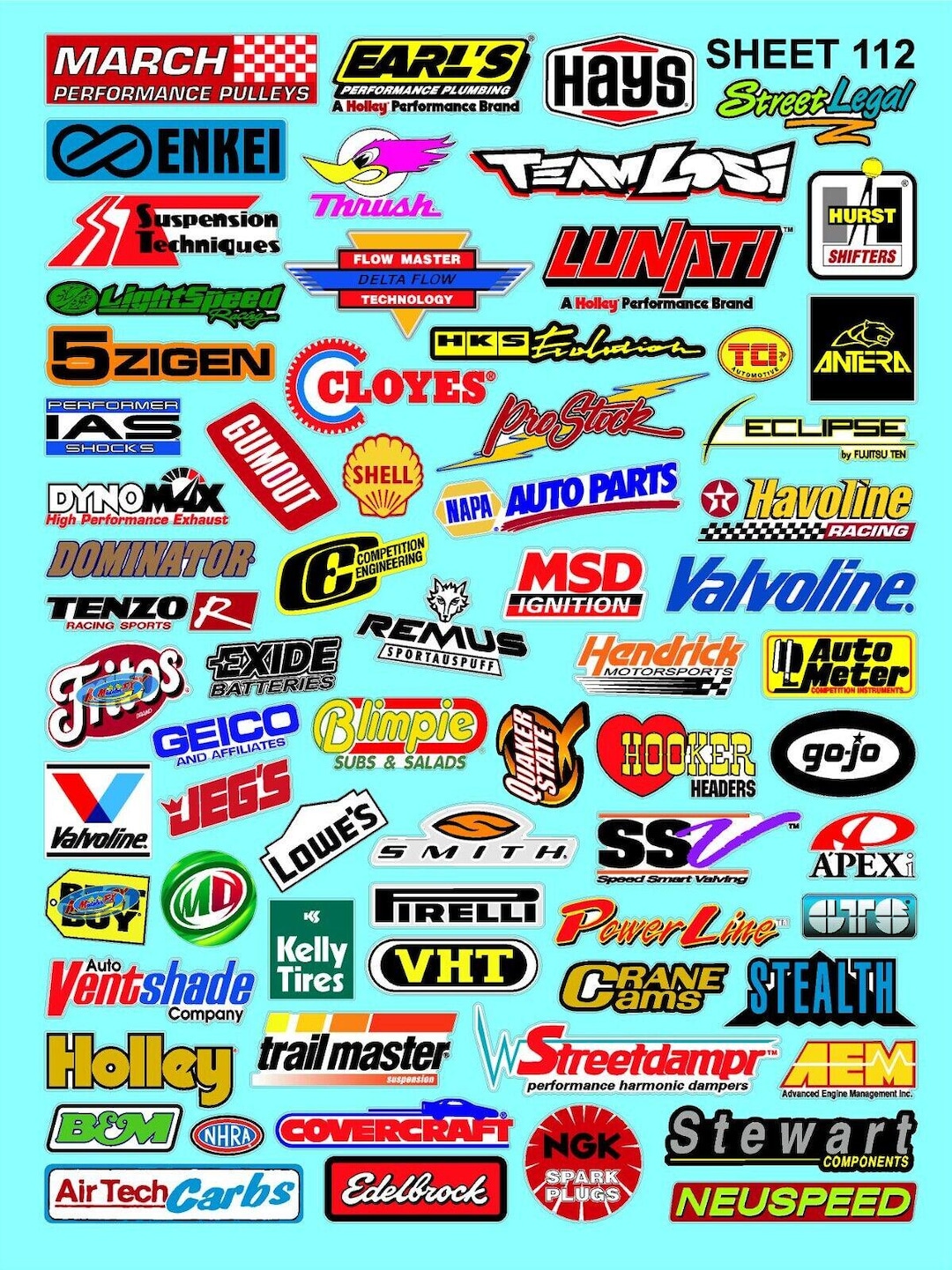 White Vinyl Sheet 112-R/C MODEL Decals- 1/6th-1/4 Scale Die-cut-losi5 ...