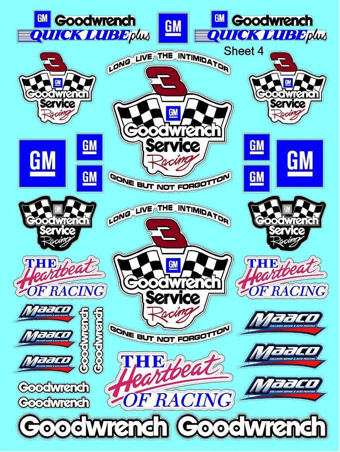 CLEAR VINYL Sticker Sheet-r/c -pinewood Derby -decal Fits 1/24-1/16 R/c ...