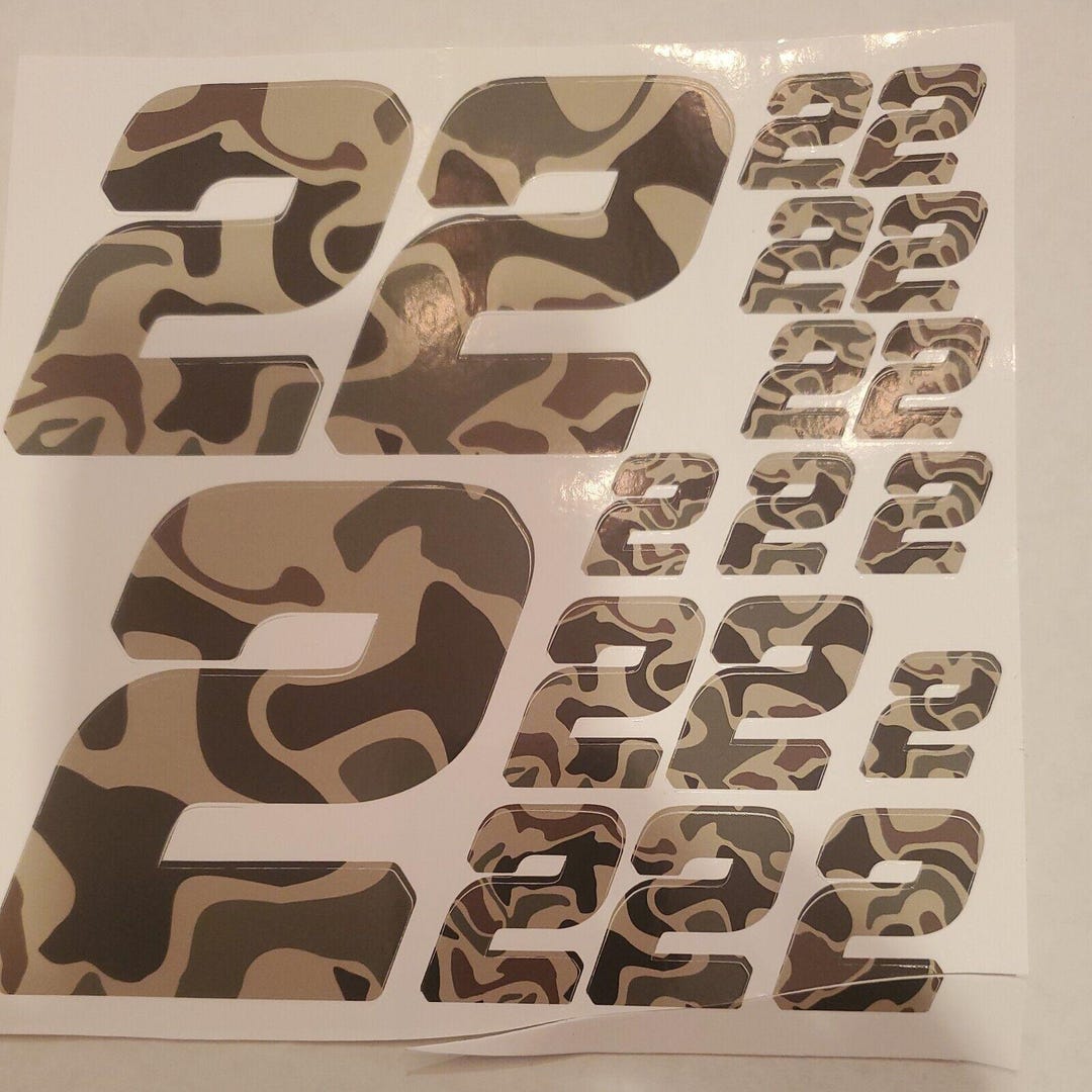 Camouflage #2’s Racing Number Vinyl Decals 1/10-1/12 Defective Read ...