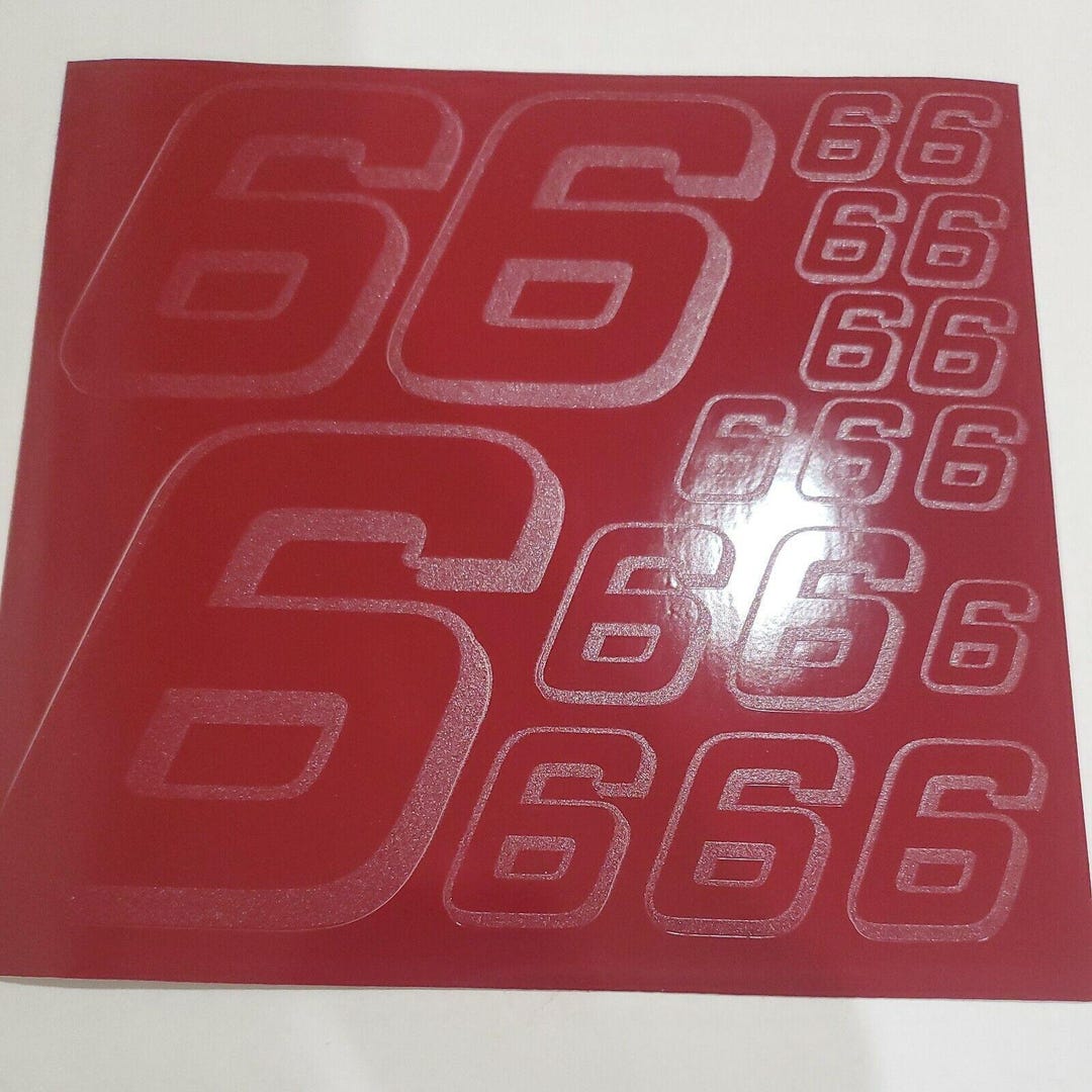 BURGANDY W/ Outline #6 Racing Numbers Vinyl Decal Sheet -nascar-gmc - Etsy