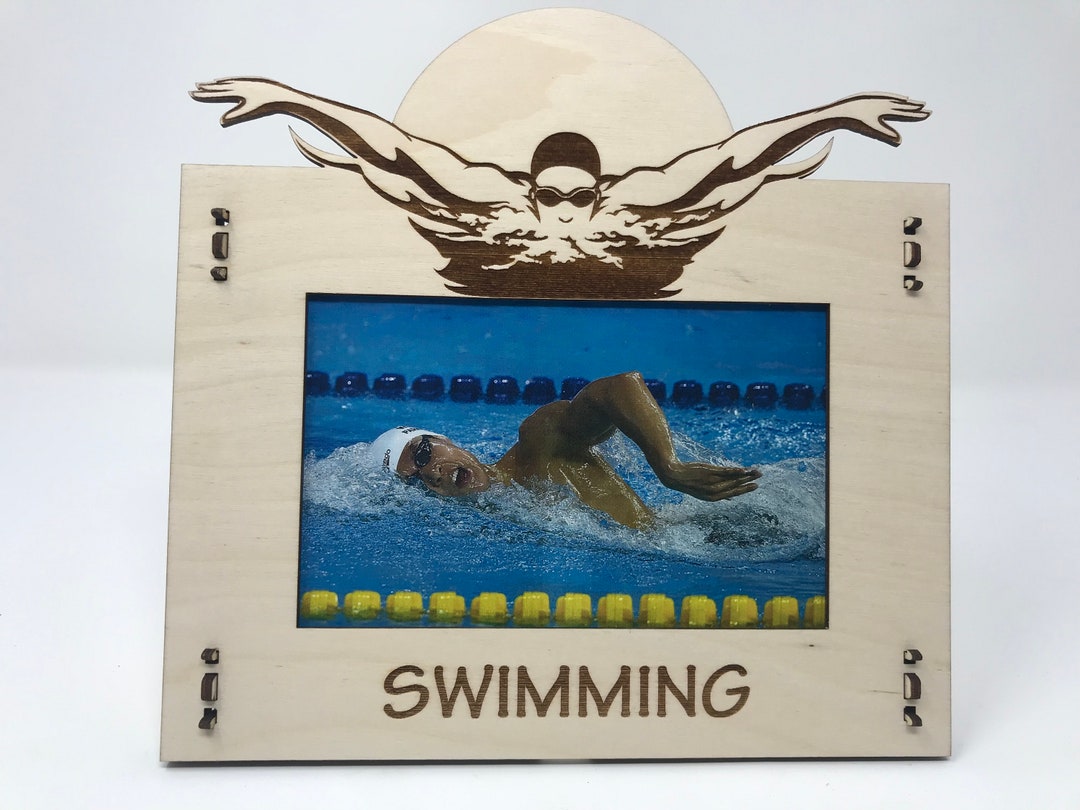 Personalized Swimming Photo Frame Laser Cut Baltic Birch Wood - Etsy