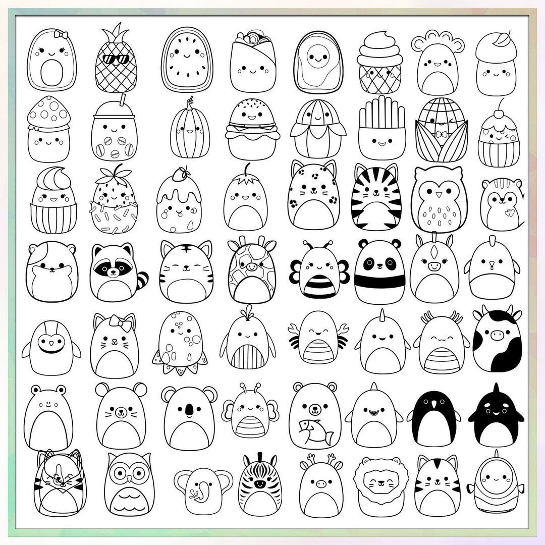 Squishmallow Animals Bundle 95 Svg, Printable Sticker Squishmallow ...