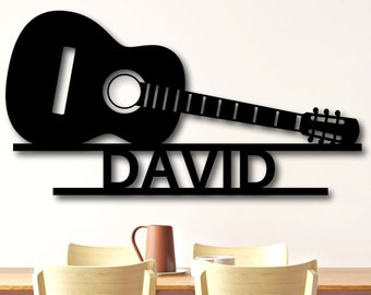 Guitar Name Sign Personalized Metal Sign Music Gift | Etsy