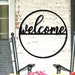Round Welcome Metal Sign Welcome Sign Outdoor Welcome Sign | Etsy