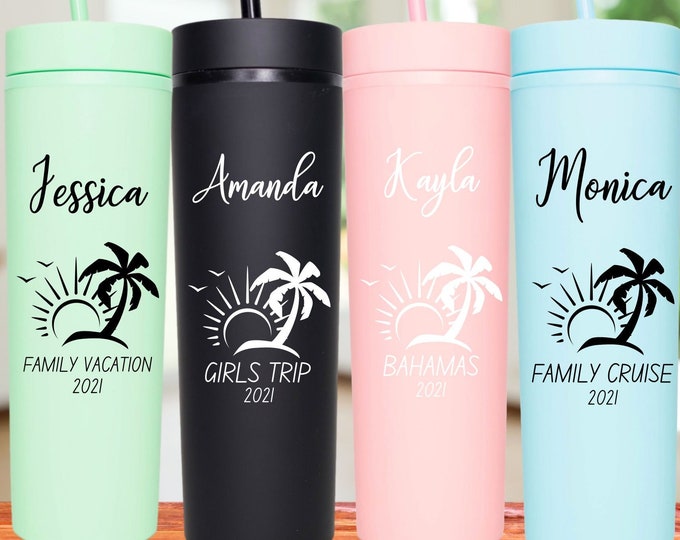 Personalized Vacation Tumbler, Beach Vacation Tumbler, Family Vacation ...