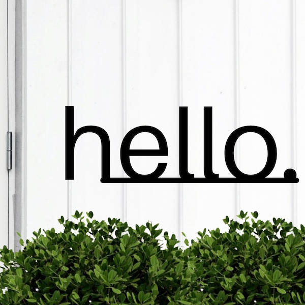 Metal Vertical Welcome Hello Sign - Etsy