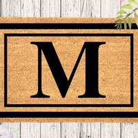 Simple Monogram Door Mat | Wedding Gift | Custom Doormat | Family ...