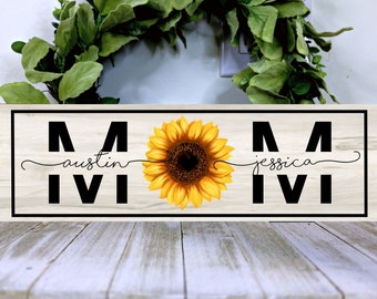Mom Sign With Kids Names, Mothers Day Gift, Personalized Gift for Mom ...