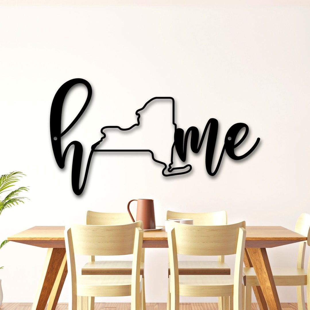 Home Metal Word With State, Home Sign With State, Home Sweet Home Metal ...