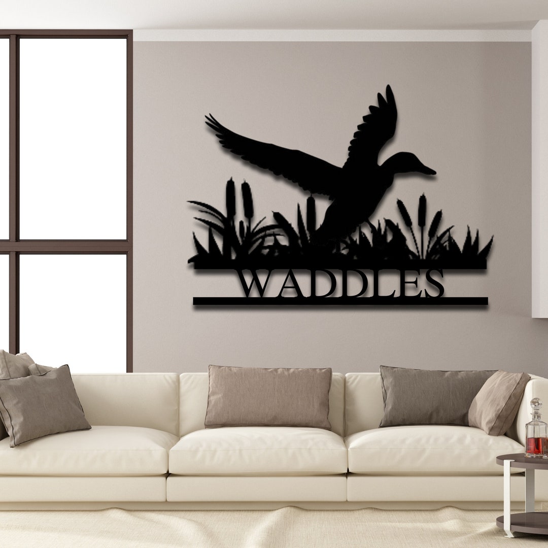 Personalized Duck Hunting Sign, Custom Entrance Metal Sign, Last Name ...
