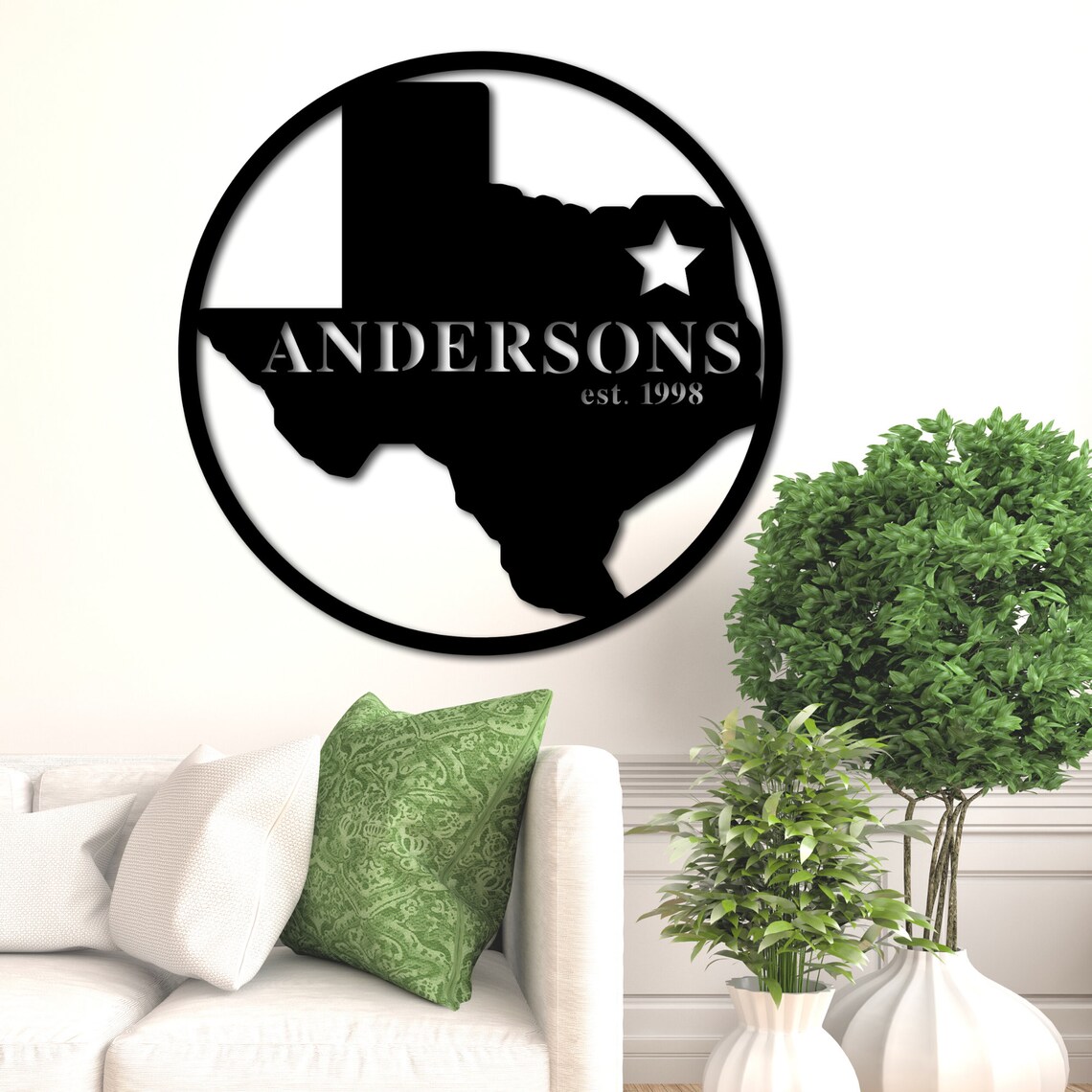 Family Name Sign Metal Texas Signs for Decor, Last Name Metal Sign ...