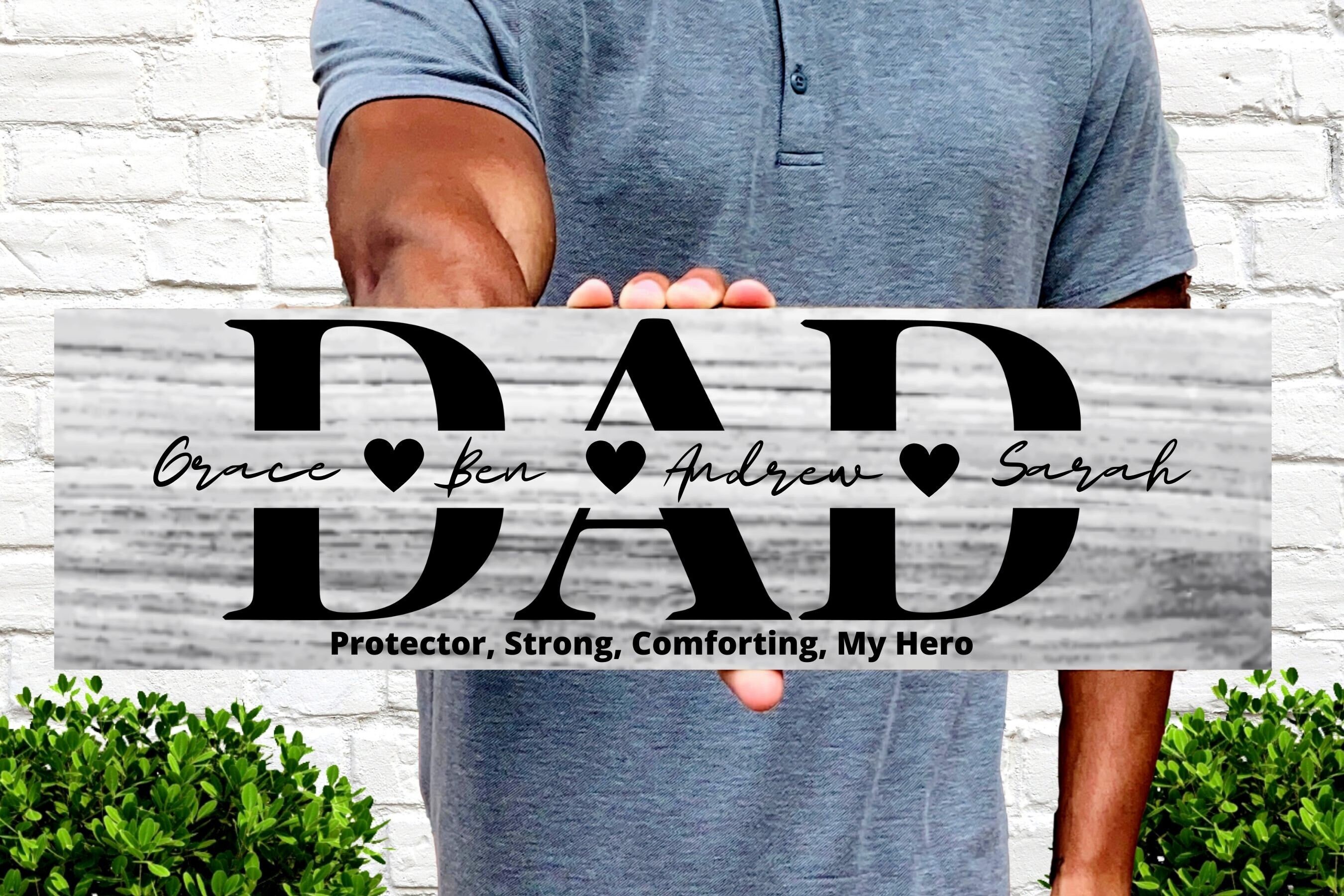 Dad Sign With Kids Names Fathers Day Gift Personalized Gift - Etsy