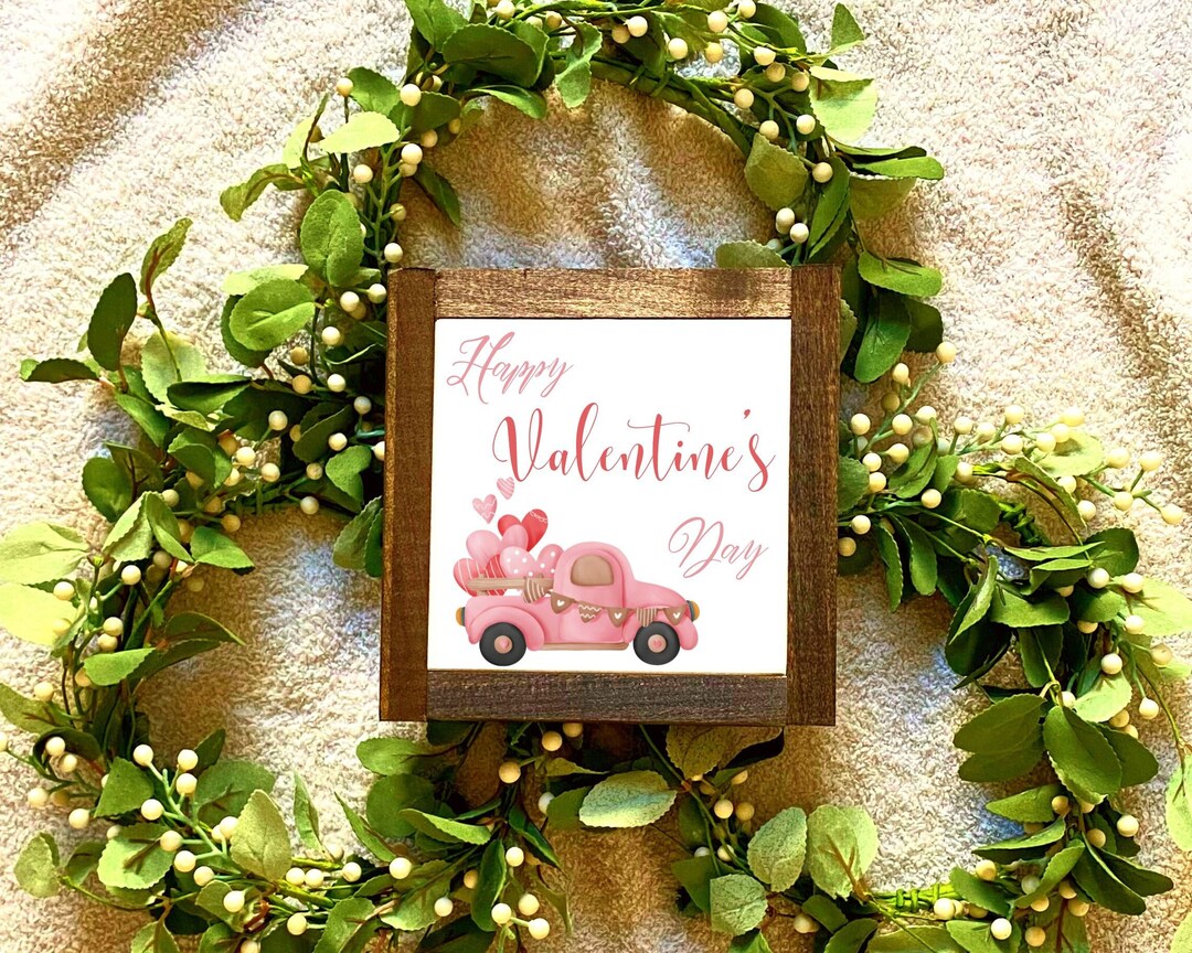 Happy Valentine's Day Wood Sign, Valentines Decor Rustic Valentines ...