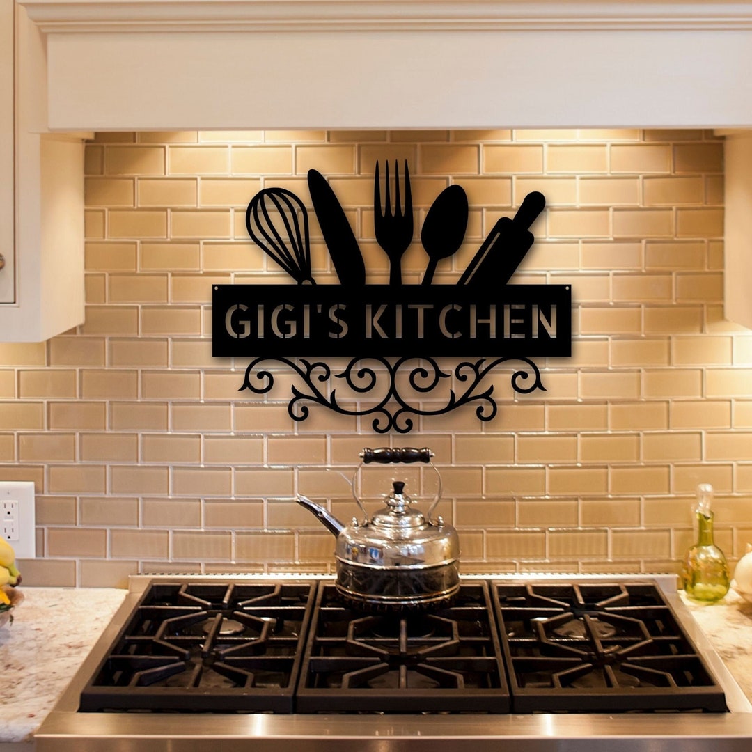Kitchen Gifts, Custom Metal Sign for Kitchen, Personalized Kitchen ...