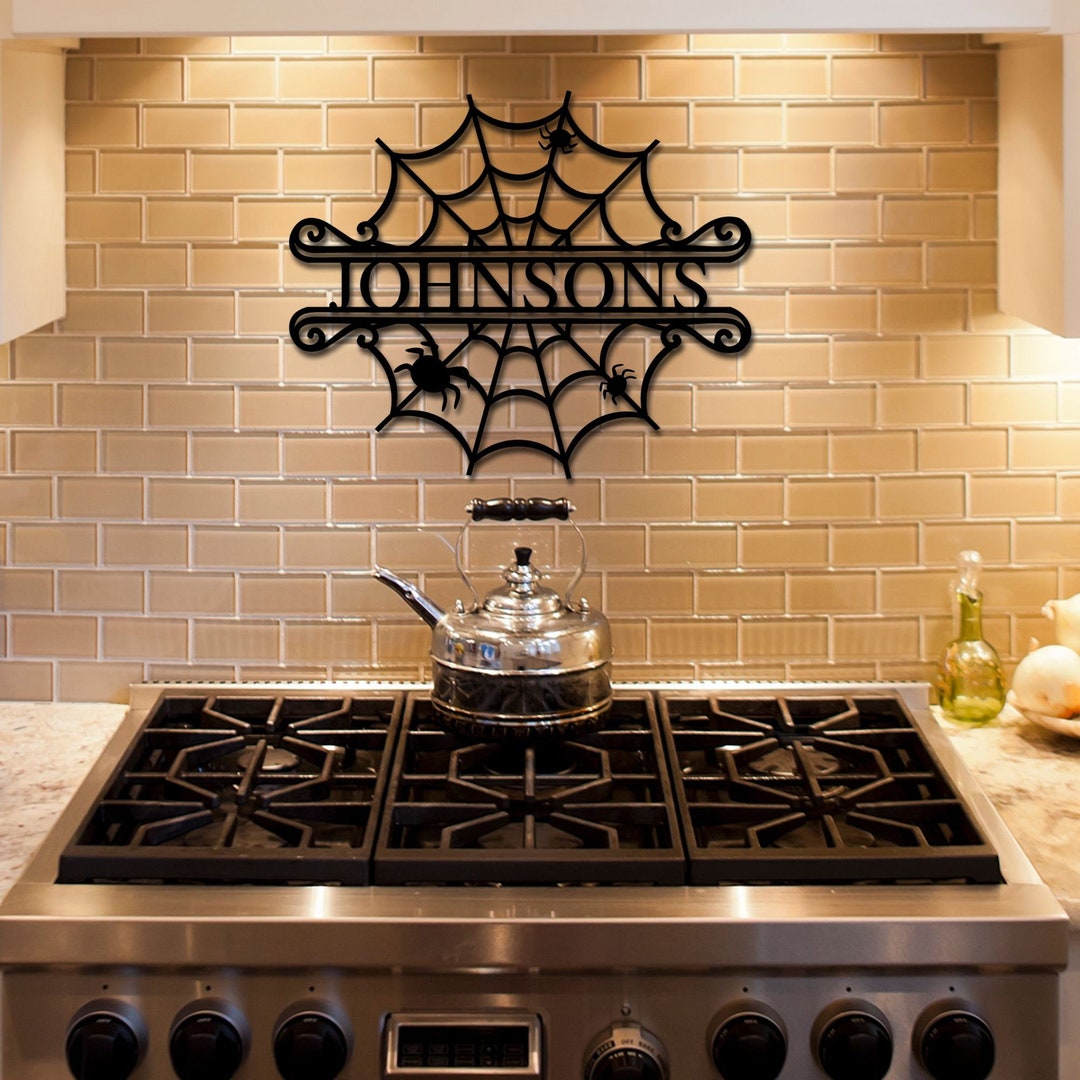 Spider Web Name Sign, Halloween Decor, Cobweb Decor, Halloween Front ...