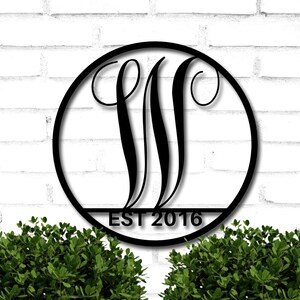 Metal Monogram Sign | Metal Sign | Monogram Sign | Monogram Wall Decor ...