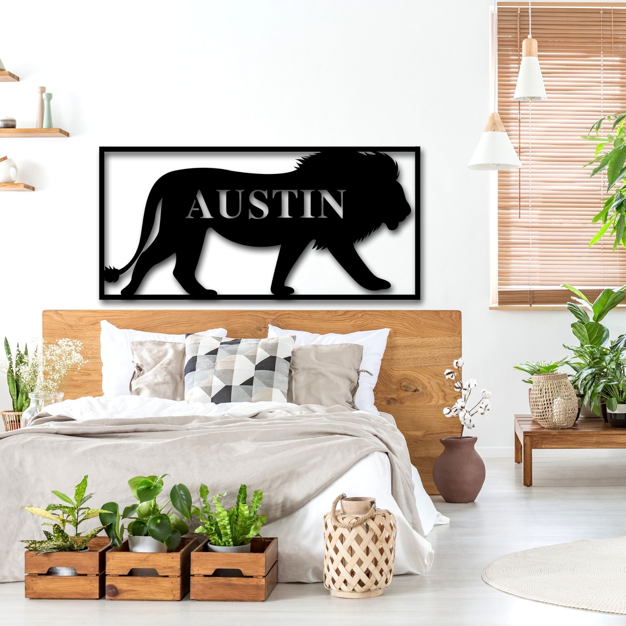 Lion Name Sign Safari Nursery Baby Boy Gift Baby Name Sign - Etsy