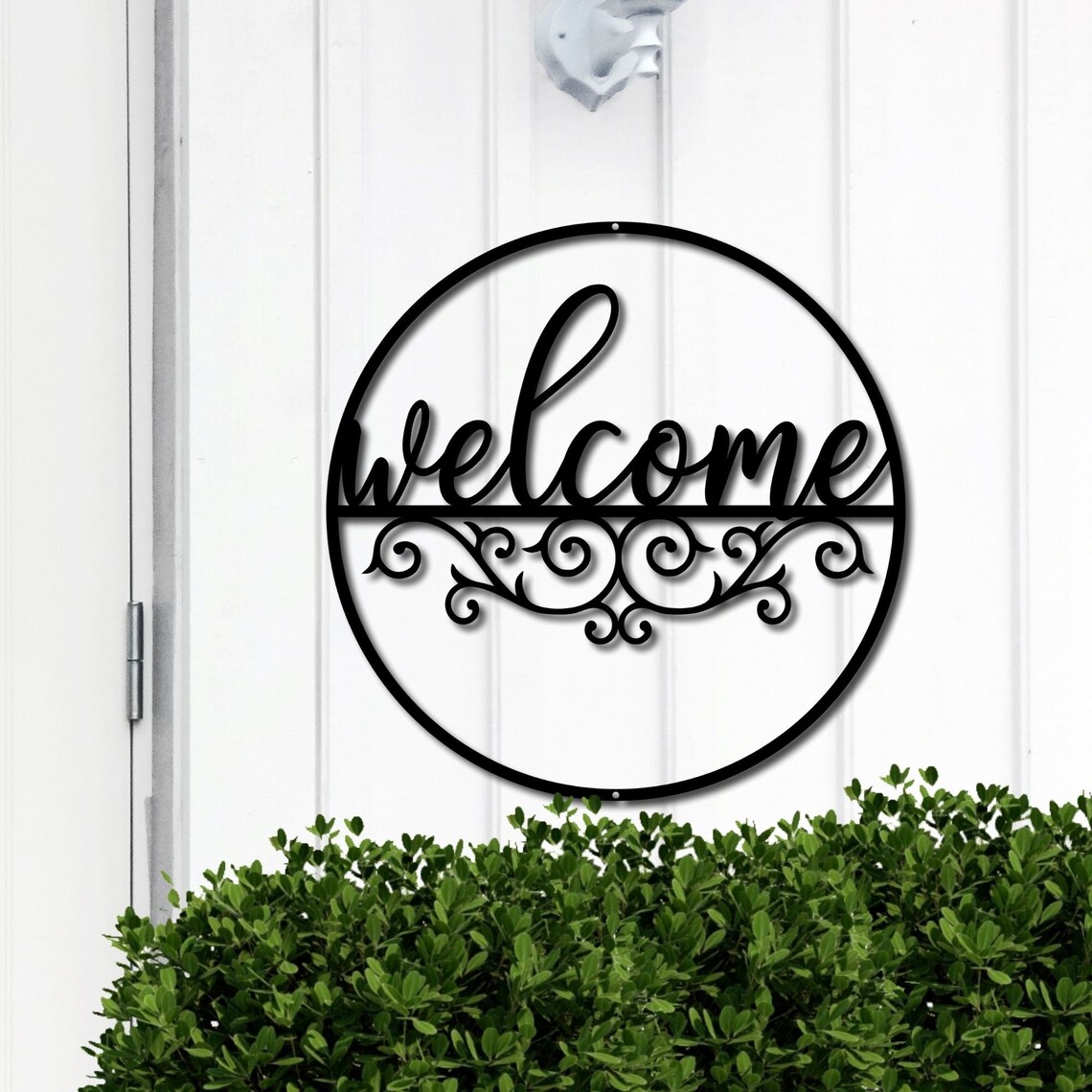 Round Welcome Metal Sign Welcome Sign Outdoor Welcome Sign - Etsy