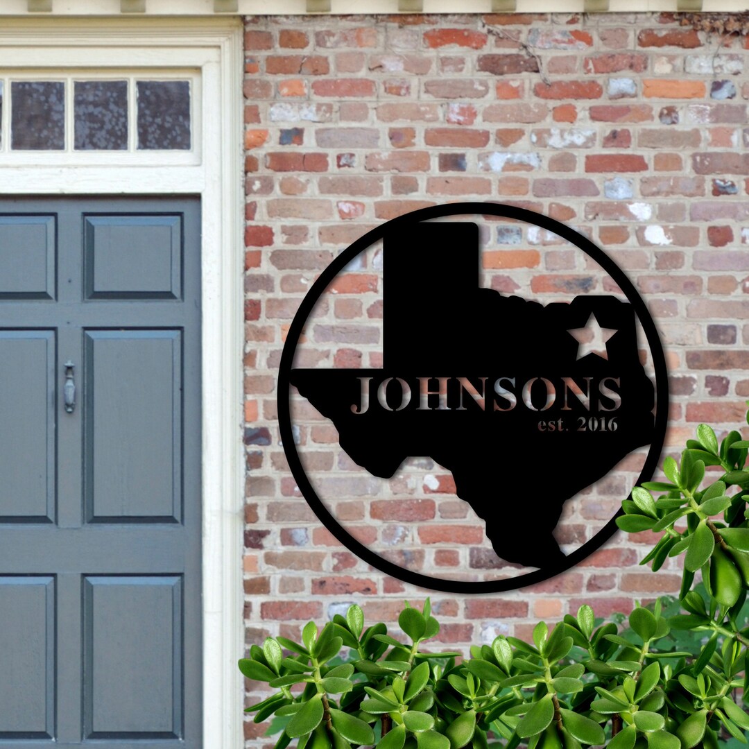 Family Name Sign Metal Texas Signs for Decor, Last Name Metal Sign ...