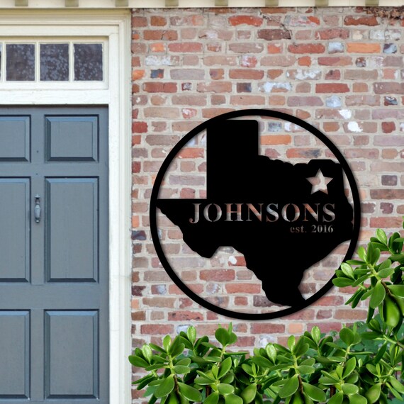 Family Name Sign Metal Texas Signs for Decor Last Name Metal - Etsy