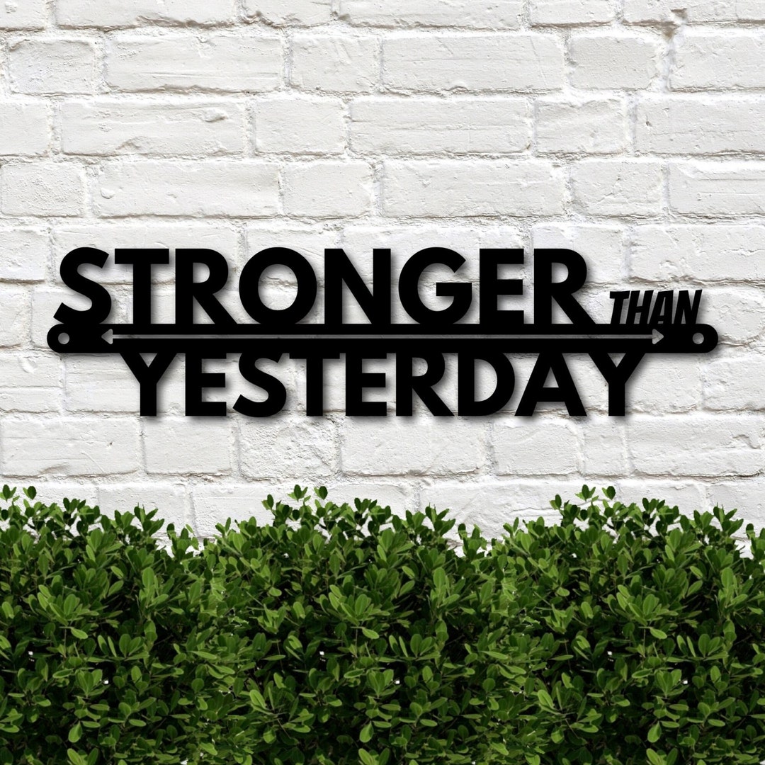 Stronger Than Yesterday, Gym Wall Decor, Workout Wall Art, Home Gym ...