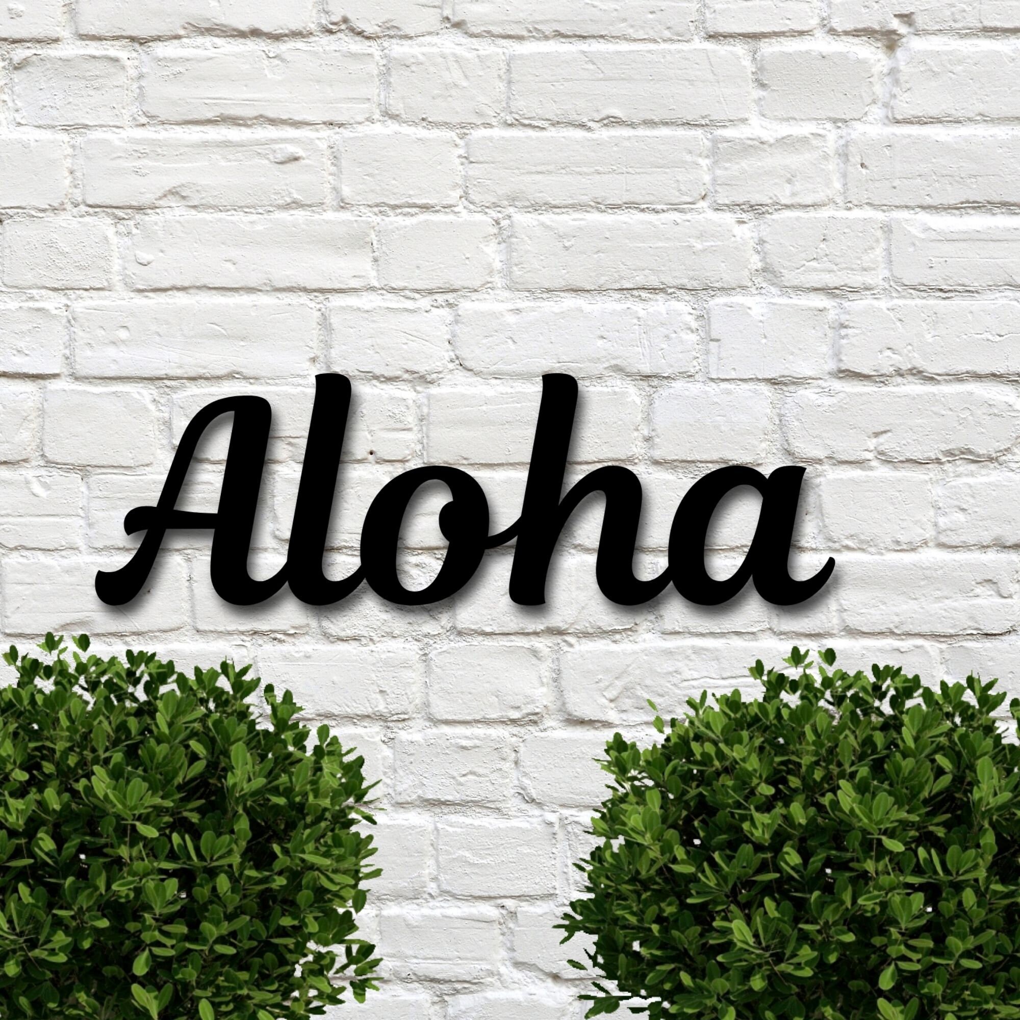 Aloha Metal Sign, Outdoor Aloha Wall Art, Aloha Wall Decor, Hawaiian ...