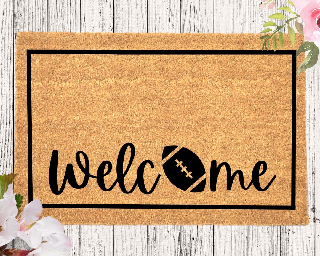 Welcome Football Door Mat, Football Doormat, Welcome Mat, Fall Doormat ...