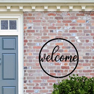 Round Welcome Metal Sign, Welcome Sign, Outdoor Welcome Sign, Metal ...