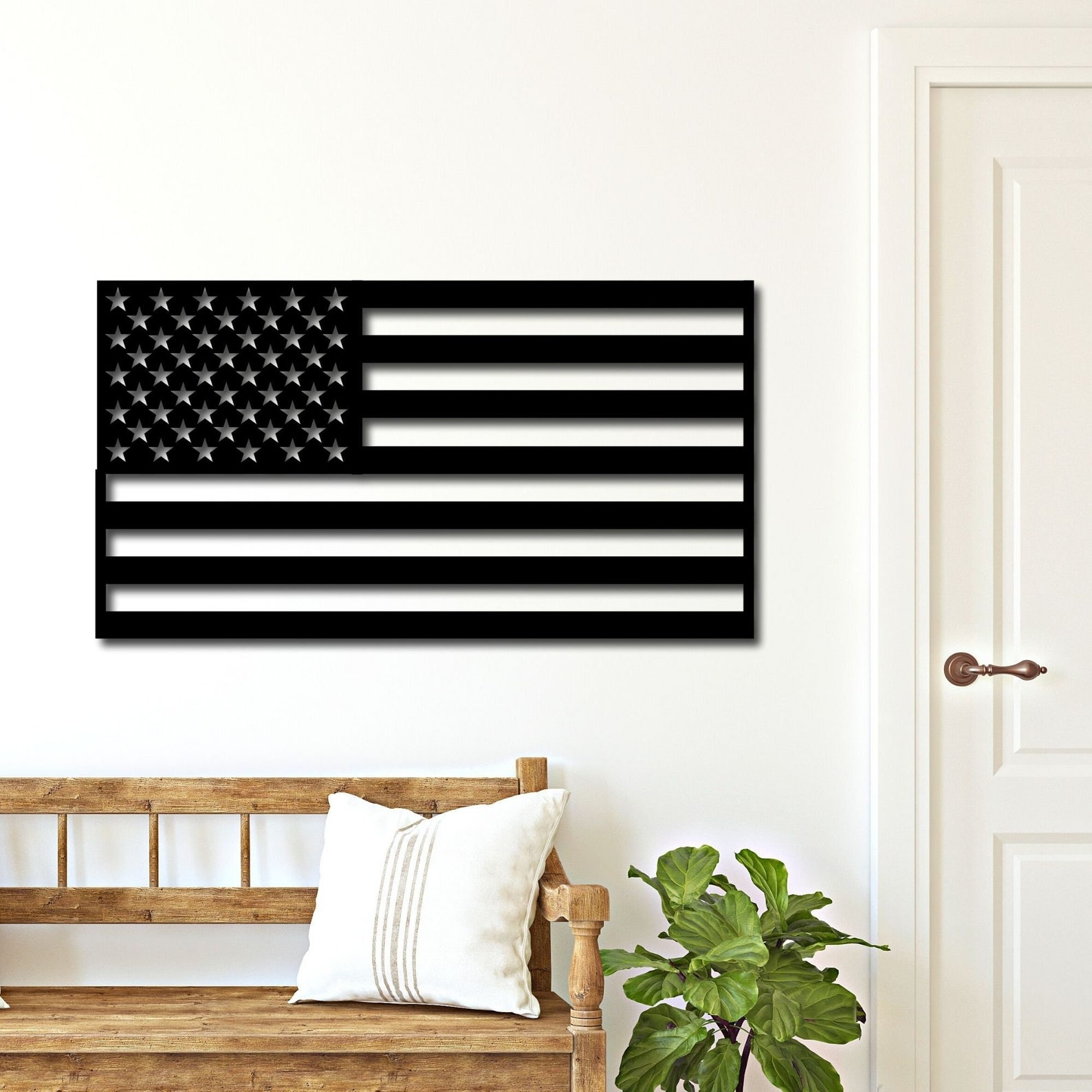 American Flag | Metal American Flag | Metal Wall Art | Black American ...