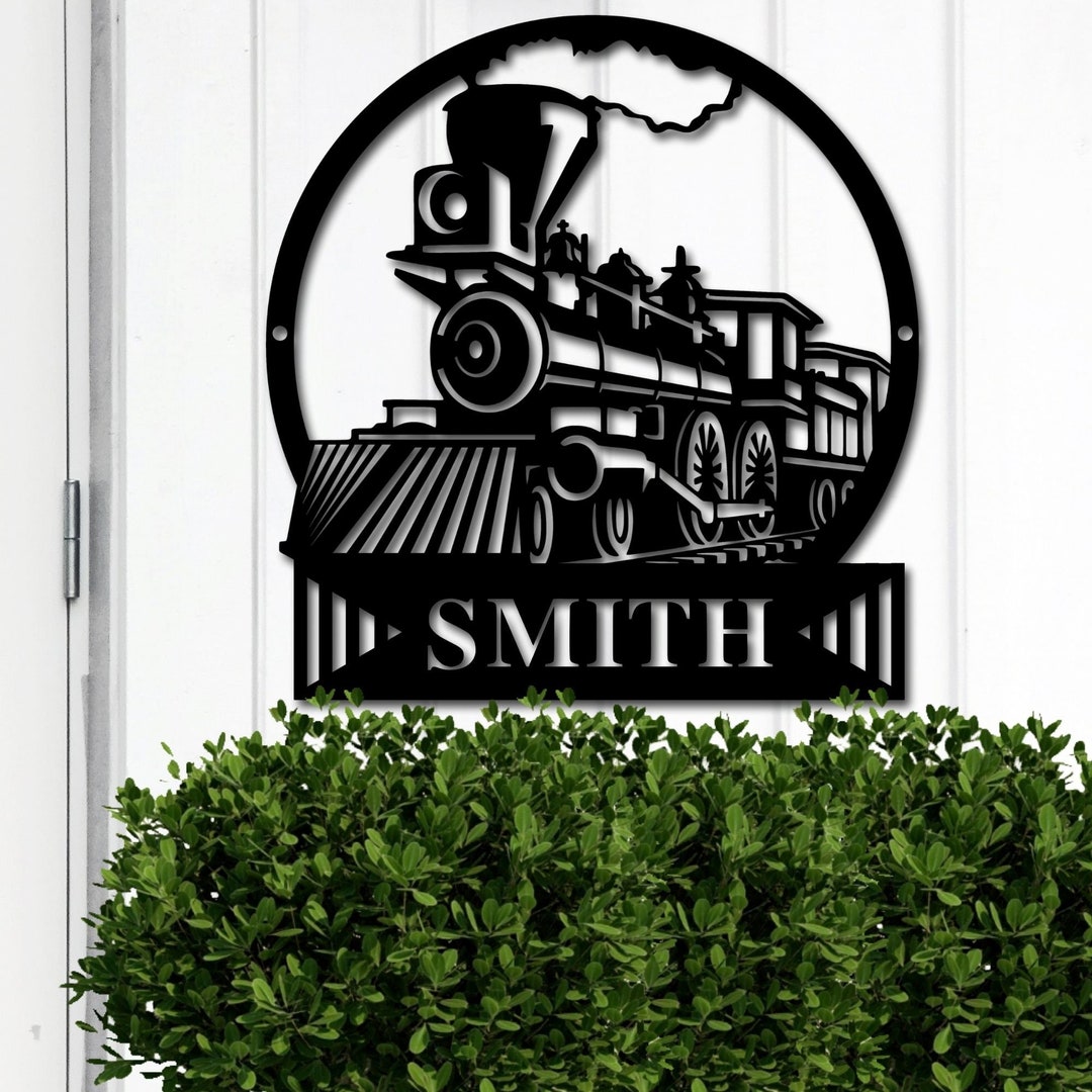 Train Metal Sign, Train Wall Decor, Custom Train Sign, Train Gifts for ...