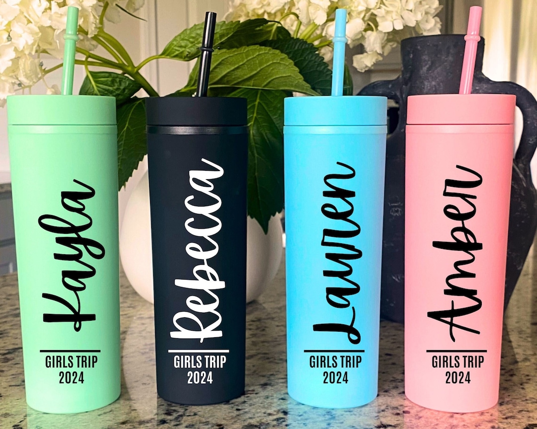 Personalized Skinny Tumbler, Girls Trip Gift, Birthday Weekend, Girls ...